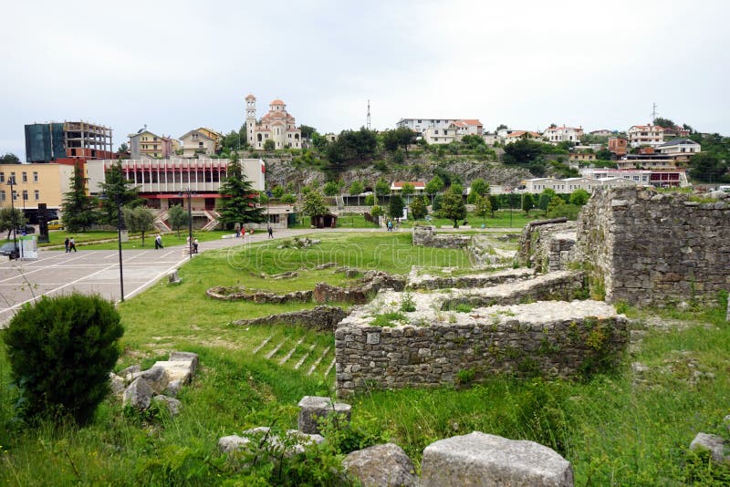 Square in Lezhe editorial image. Image of history, archaeology - 151268545