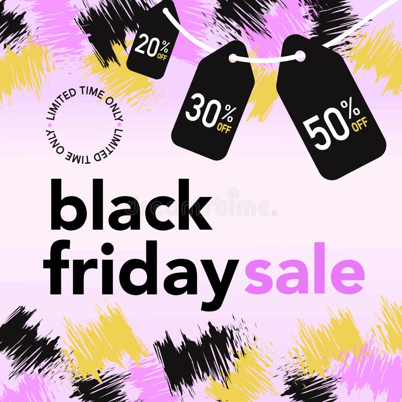Square Light Background with Bright Strokes of Paint Black Friday Sale ...