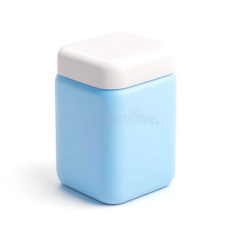 Square Light Blue Container with White Lid Stock Illustration ...