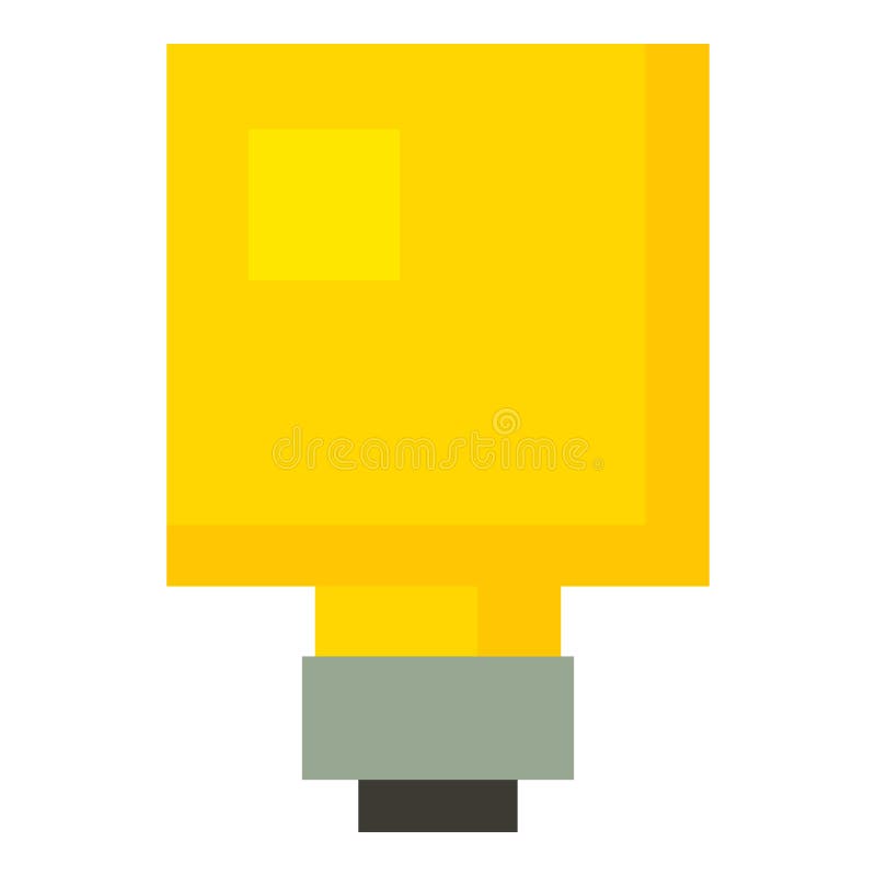 Square Light Bulb Icon, Cartoon Style Stock Vector - Illustration of ...