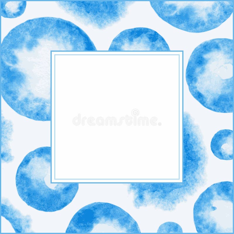 Square Light Frame, Border with Hand Drawn Watercolor Circles Stock ...