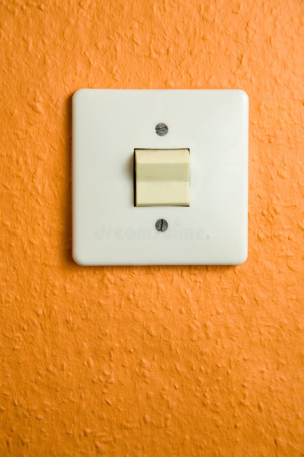 Square Light Switch in Bedroom Stock Image - Image of control, cream ...