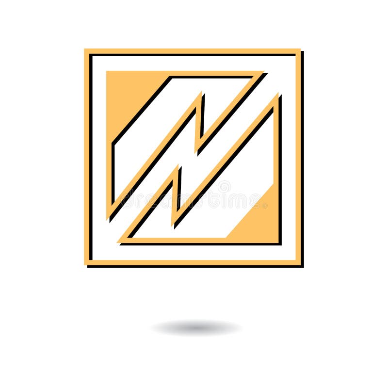 Square Lightning Logo Template Stock Vector - Illustration of mockup ...