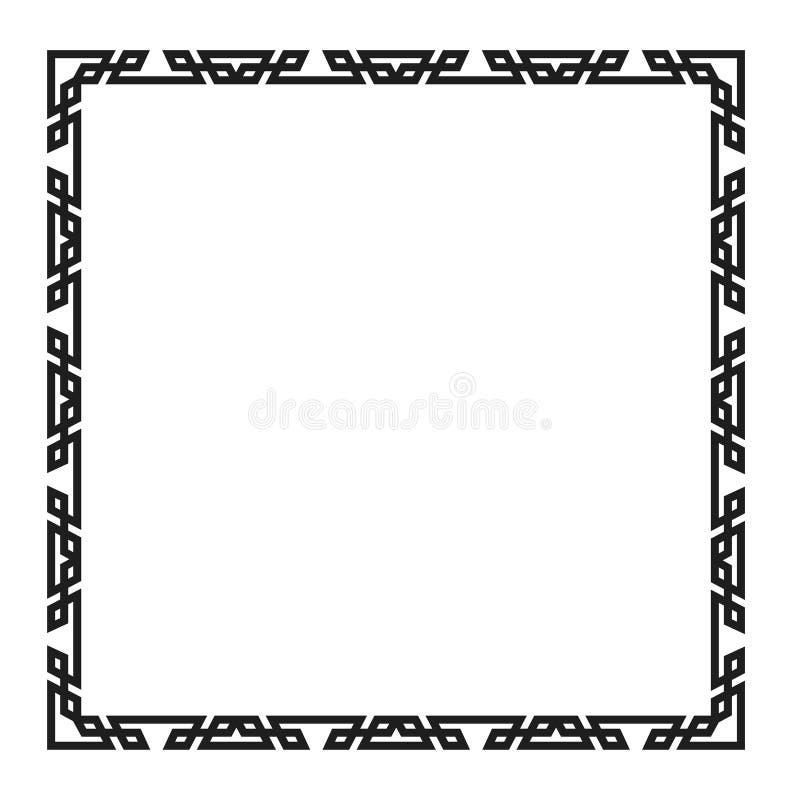 Square Line Frame Decoration Vector Element Template Stock Vector ...