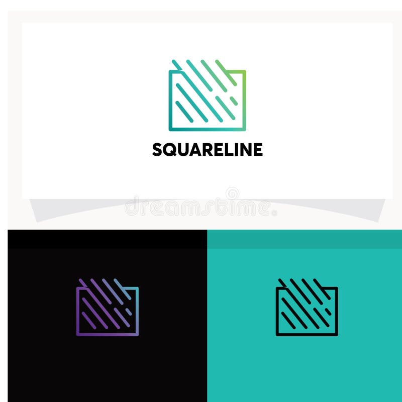 Square Line Logo Design Template Stock Vector - Illustration of ...