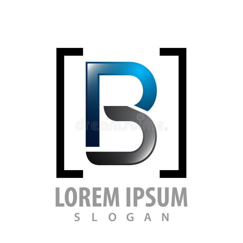 Square Line with Shiny Letter B Logo Concept Design. Symbol Graphic ...