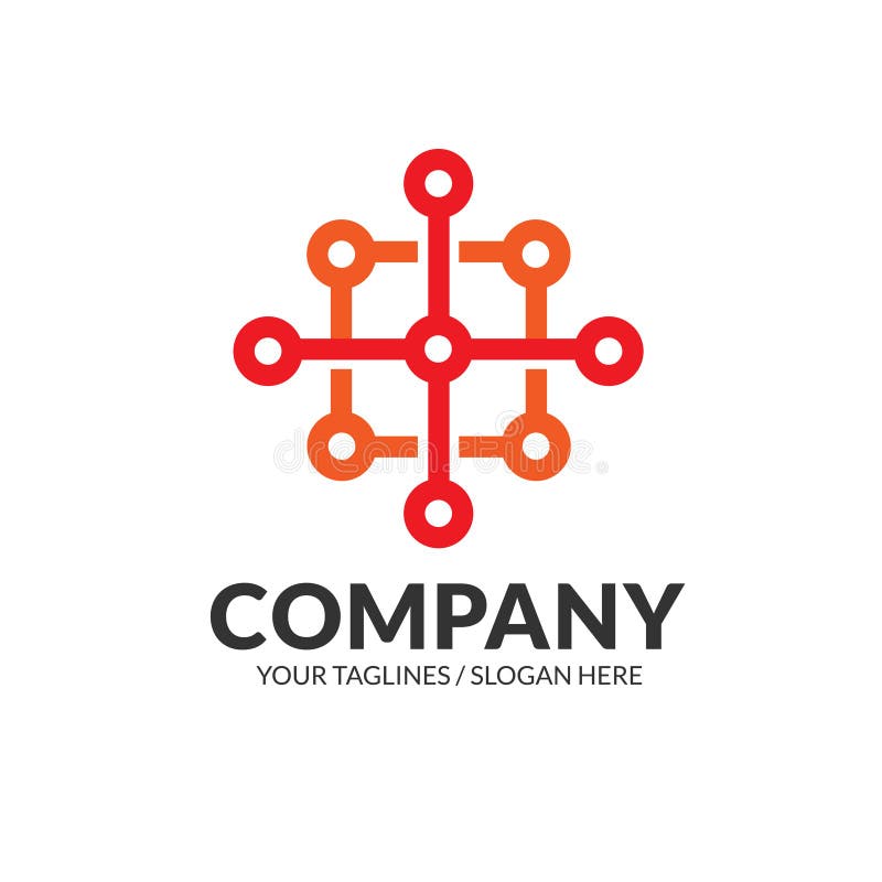 Tech Connect Circuit Dots Circles Spheres Square Logo Brand Symbol ...