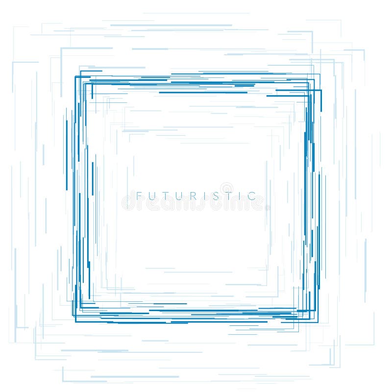 Square Linear Shape Abstract Futuristic Tech Background Stock Vector ...