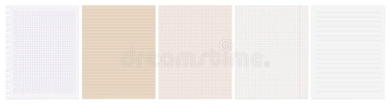 Square, Lined Paper Blank Sheets, Notebook Stock Vector - Illustration ...