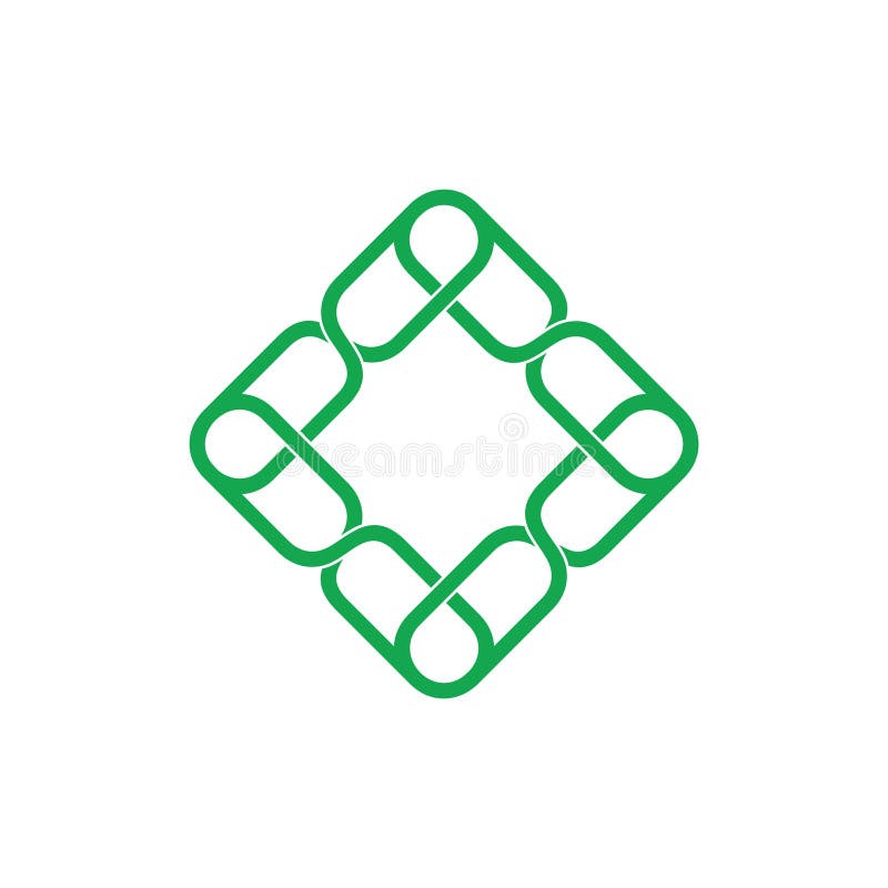 Square Linked Chain Frame Logo Vector Stock Vector - Illustration of ...