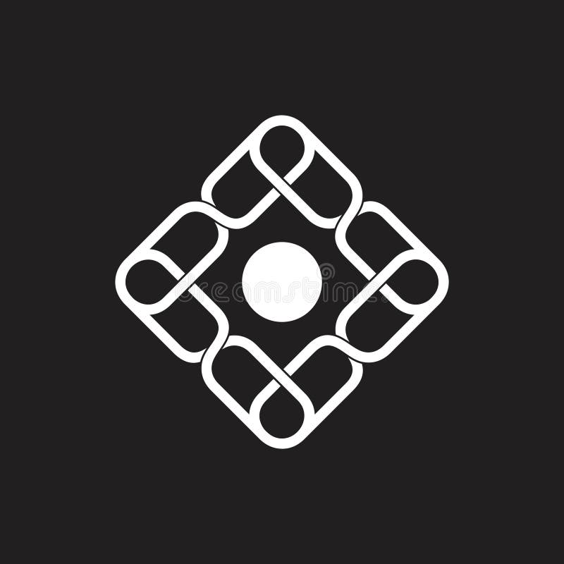 Square Linked Chain Symbol Logo Vector Stock Vector - Illustration of ...