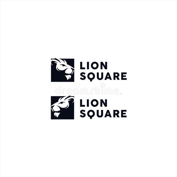 Square Lion Logo Design Template Stock Vector - Illustration of mascot, brand: 232762674
