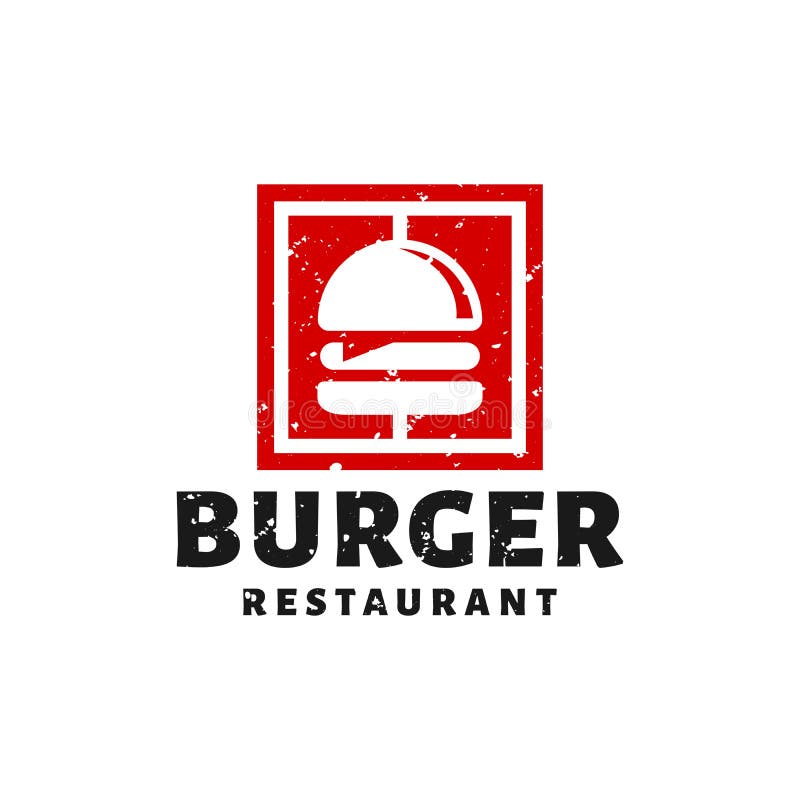 Square Logo for Burger Bar or Burger Restaurant Stock Vector ...