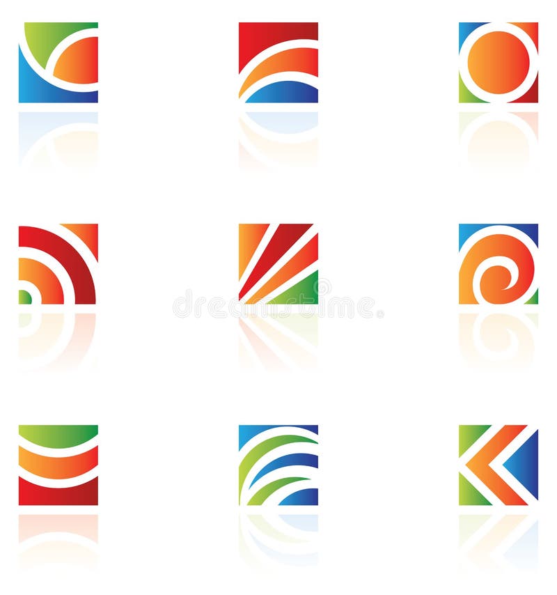 Square logos stock vector. Illustration of graphic, button - 4981770
