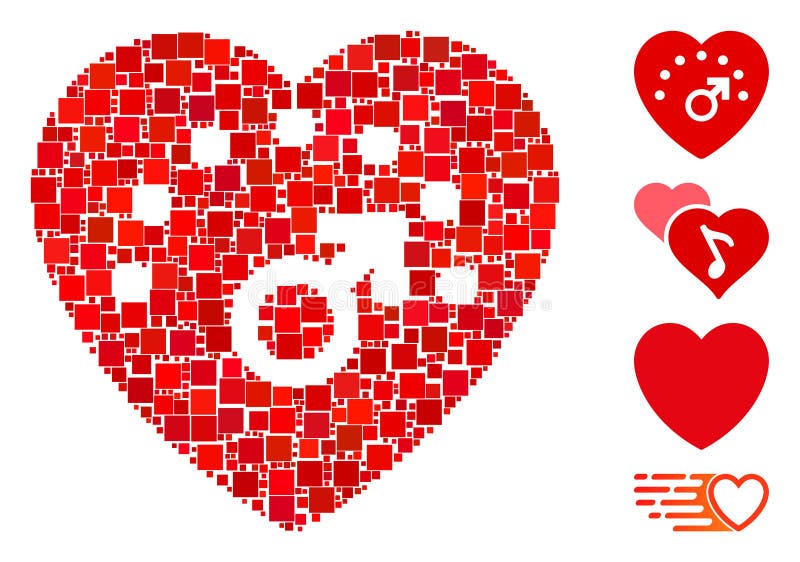 Square Love Meter Icon Vector Collage Stock Vector - Illustration of ...