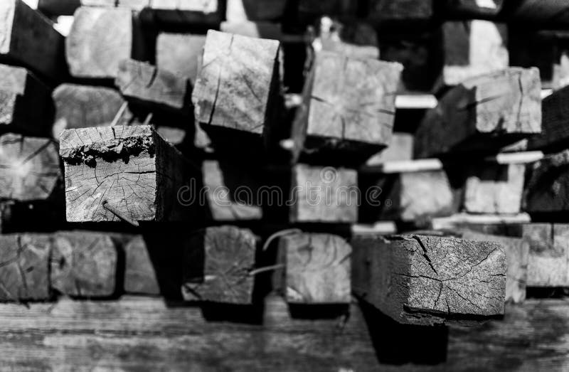 Square Lumber Timber for Construction Stock Image - Image of structural ...