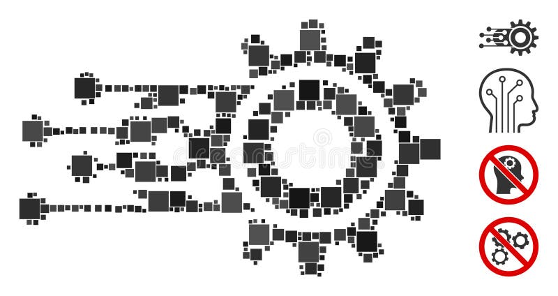 Square Machine Learning Icon Vector Mosaic Stock Vector - Illustration ...