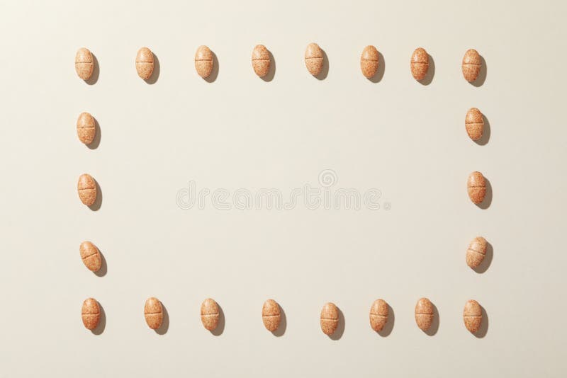 Square Made of Pills on Gray Background Stock Image - Image of healthy ...