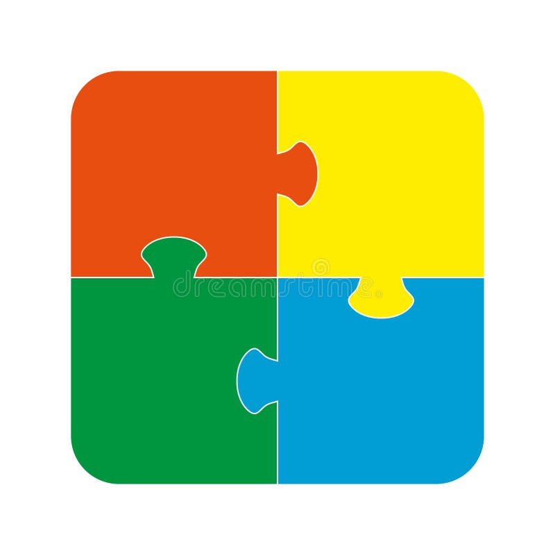 Square is Made of Puzzles, Simple Design Stock Vector - Illustration of ...
