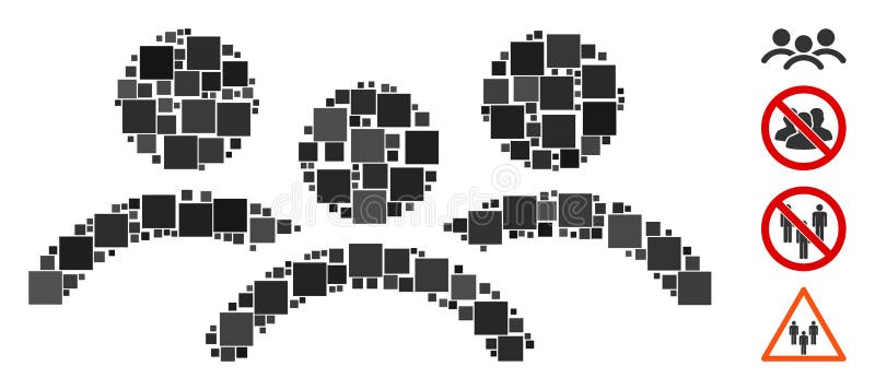Square Man Group Icon Vector Mosaic Stock Illustration - Illustration ...