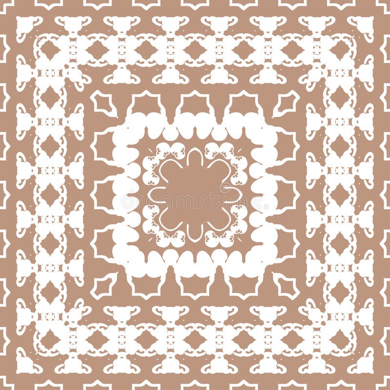 Square, Beige Pattern on a White Background Stock Illustration ...