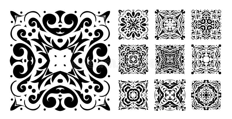 Square Mandala Icon, Hand Drawn and Outline Style Stock Vector ...