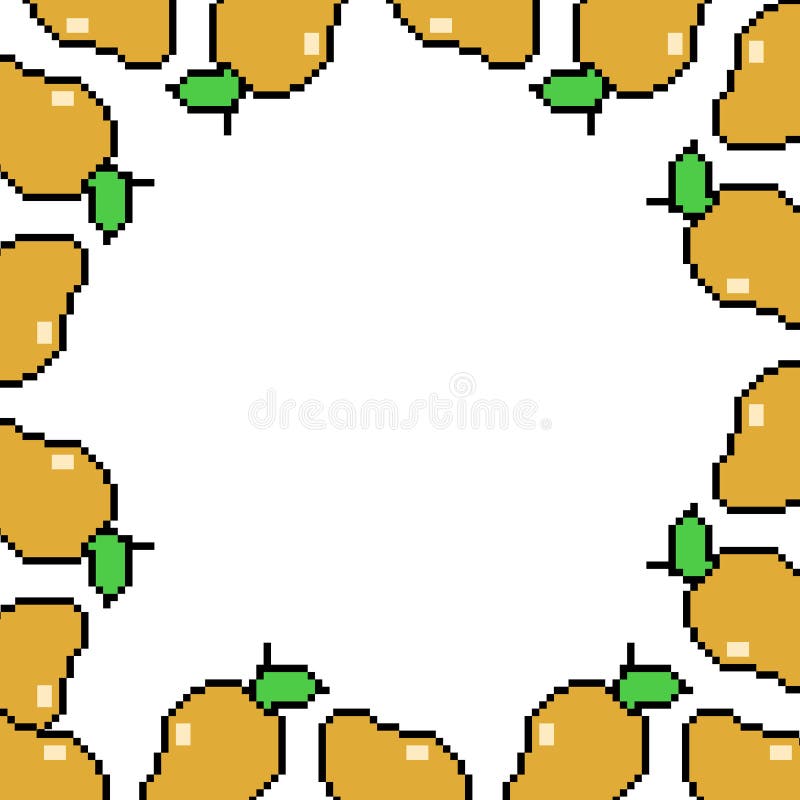 Square Mango Pixel Art Frame Design Stock Vector - Illustration of ...