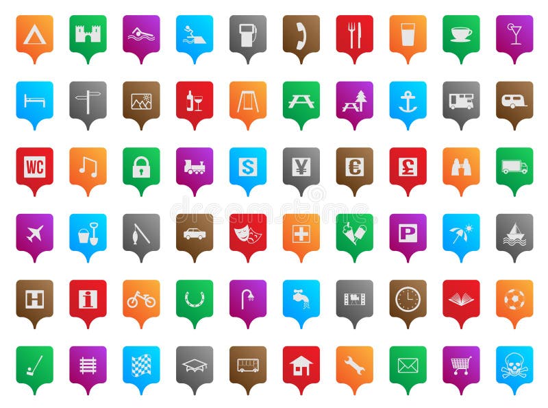 Square Map Icons stock vector. Illustration of symbol - 78778429