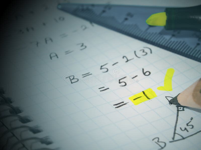 Square Mathematics Student Book, and Colored Pencil on it Stock Photo ...