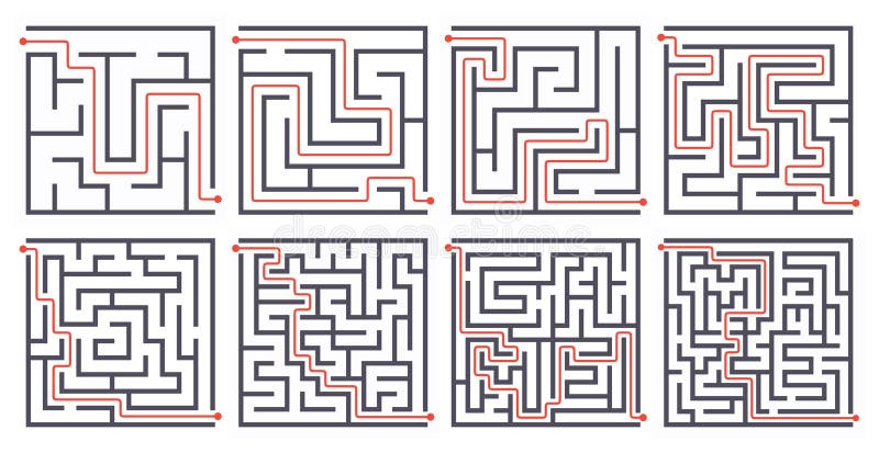 Different Labyrinths Stock Illustrations – 19 Different Labyrinths ...