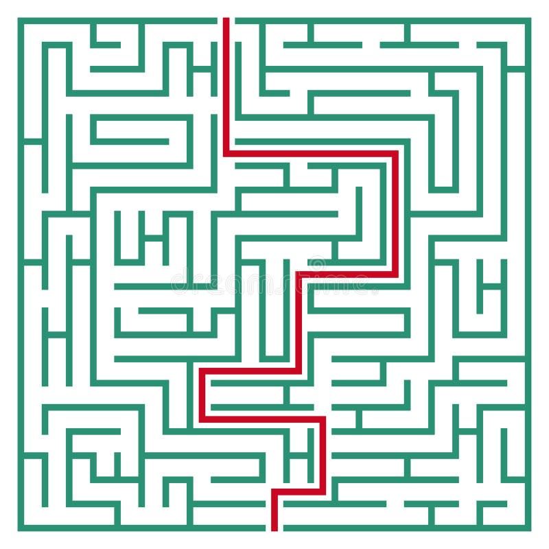 Green square maze10x10 stock vector. Illustration of maze - 177928371