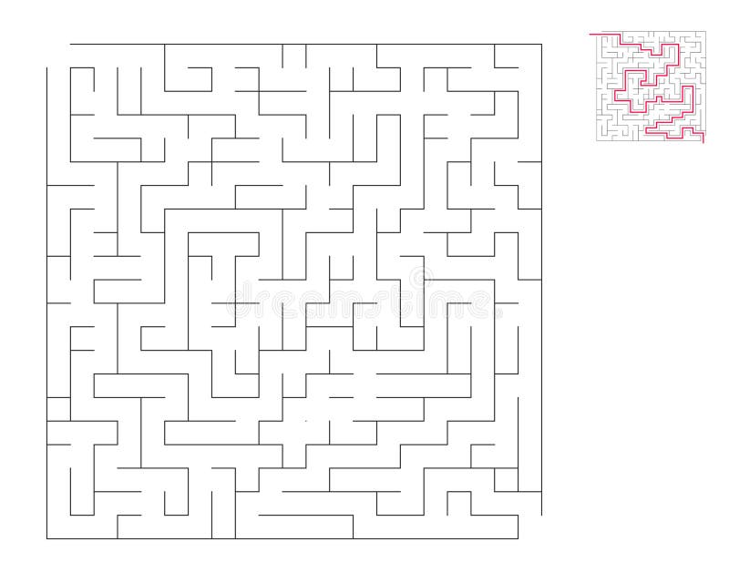 Square Maze, Logic Game with Labyrinths. Maze Game Stock Vector ...