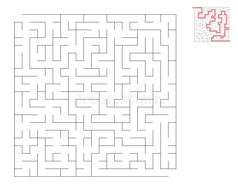 Square Maze, Logic Game with Labyrinths. Maze Game Stock Vector ...