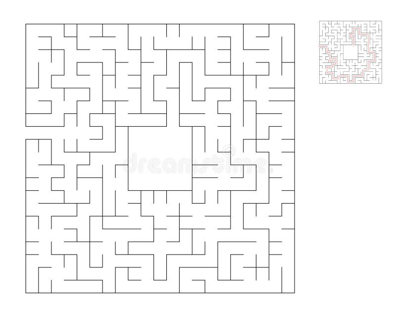 Square Maze, Logic Game with Labyrinths. Maze Game Stock Vector ...