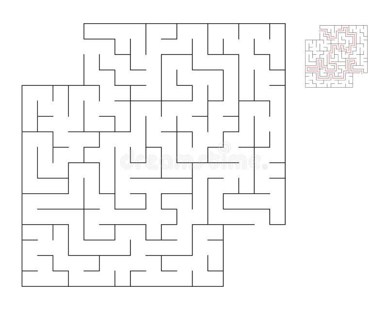 Square Maze, Logic Game with Labyrinths. Maze Game Stock Vector ...