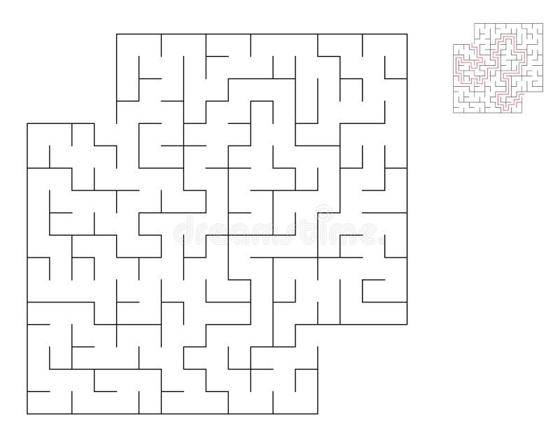 Square Maze, Logic Game with Labyrinths. Maze Game Stock Vector ...