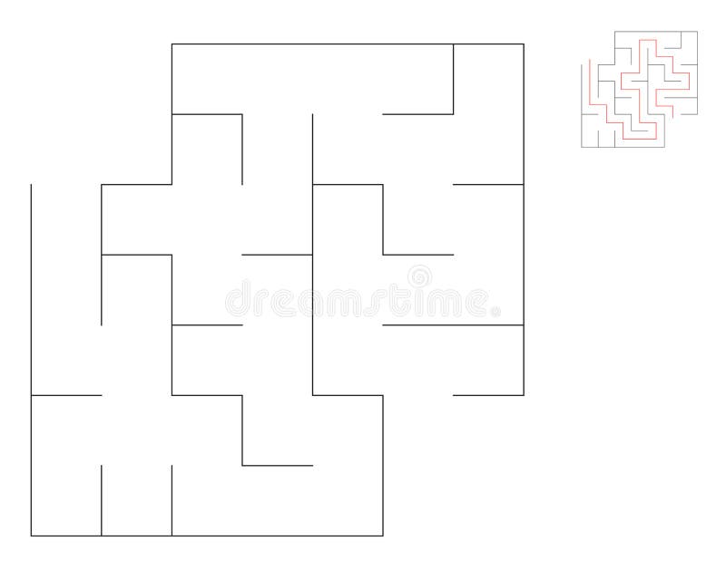 Square Maze, Logic Game with Labyrinths. Maze Game Stock Vector - Illustration of hobby ...