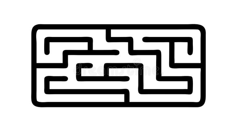 Square Maze Outline Icon for Puzzle or Challenge, Vector Design ...