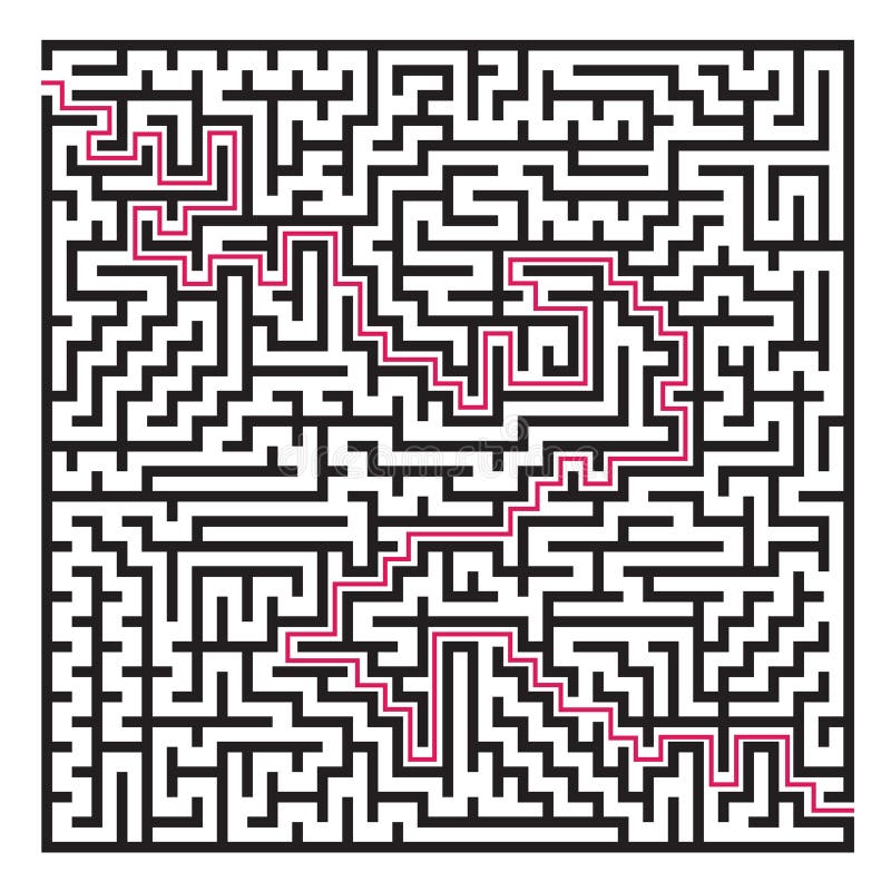Square Maze Puzzle Game with Answer,difficult Labyrinth Vector ... Square Maze Puzzle Game with Answer,difficult Labyrinth Vector ...