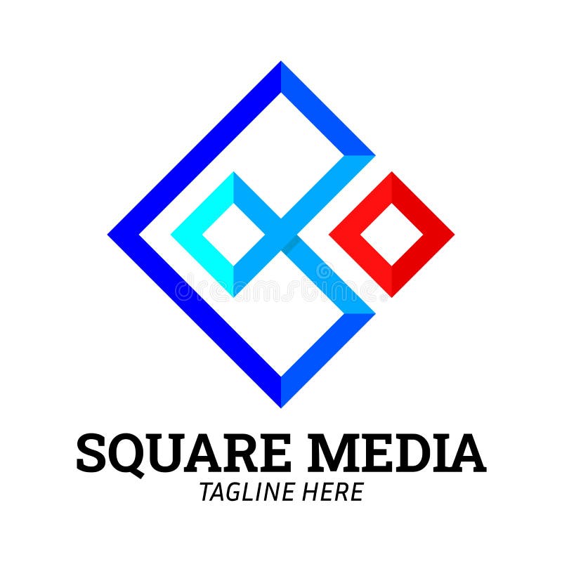 Square Media Logo Creative Design Template. Graphic Symbol for ...