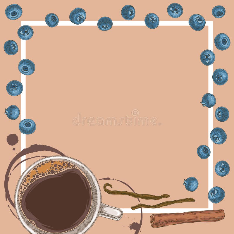 Square Menu Template with Coffee and Dessert Stock Vector ...