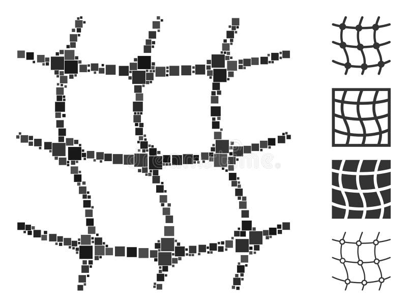 Mesh Grid Icon with Textured Example Seal Stock Illustration ...