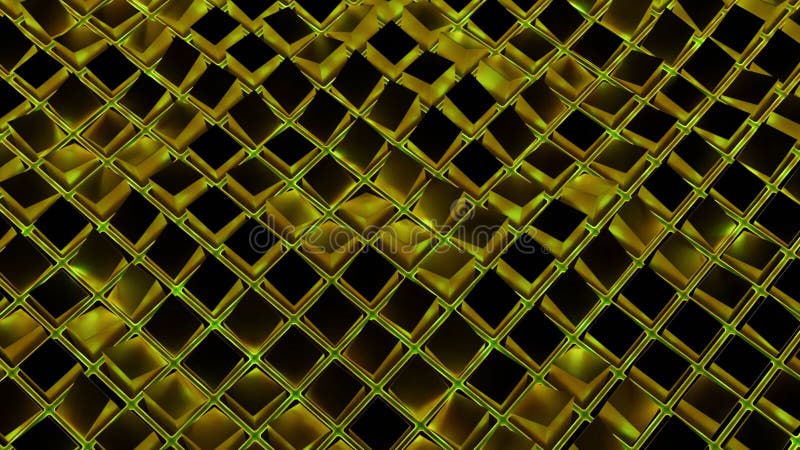 Square Mesh with Waves and Glitter. Action. Grid of Squares Moves in ...