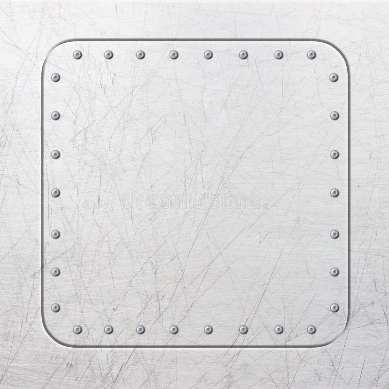 Square Metal Frame, Steel Plate for Background Stock Illustration ...