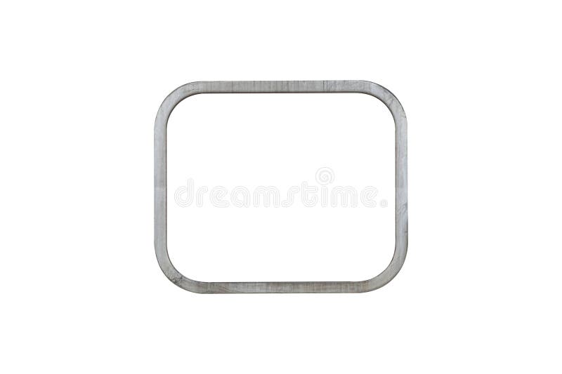 Square Metal Frame of Transport Window with Rounded Edges is Isolated ...