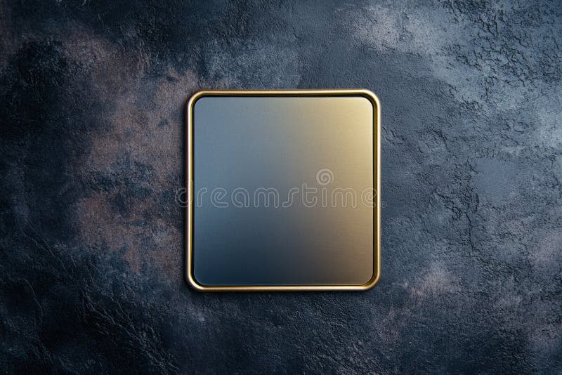 Square Metallic Frame with a Gradient Effect on a Dark Textured ...