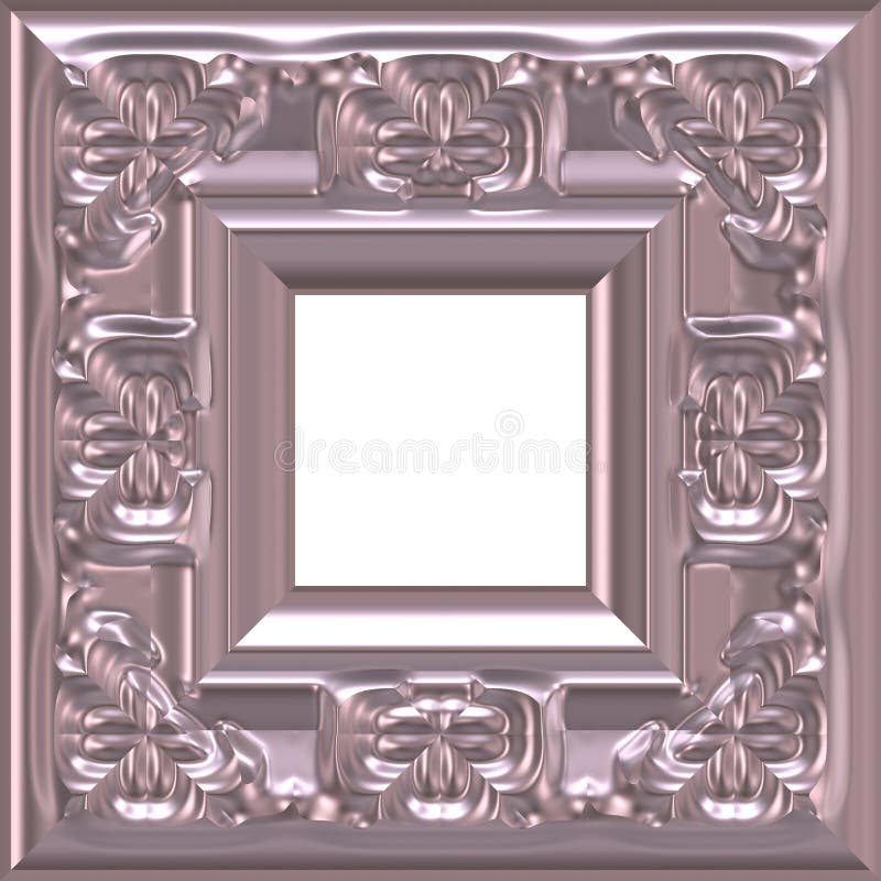 Square Metallic Frame with Ornament Stock Illustration - Illustration ...