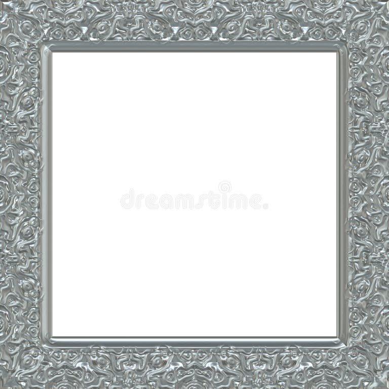 Square Metallic Frame with Ornament Stock Illustration - Illustration ...