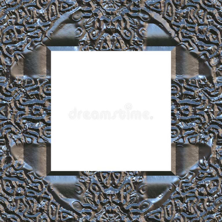 Square Metallic Frame with Ornament Stock Illustration - Illustration ...
