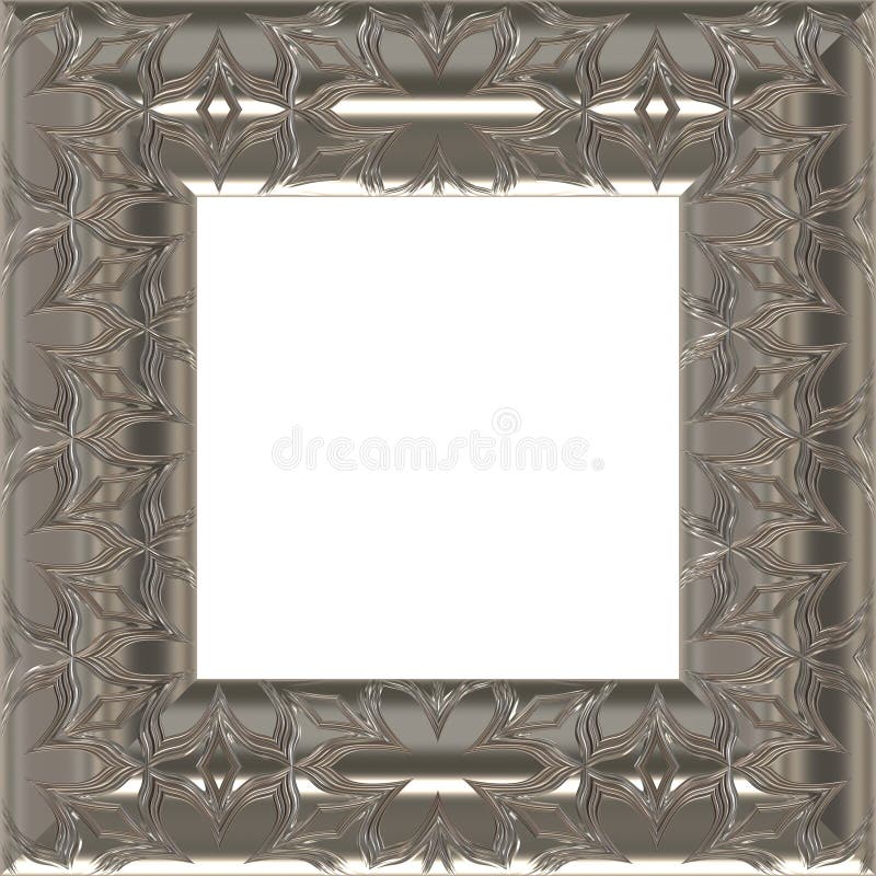 Square Metallic Frame with Ornament Stock Illustration - Illustration ...